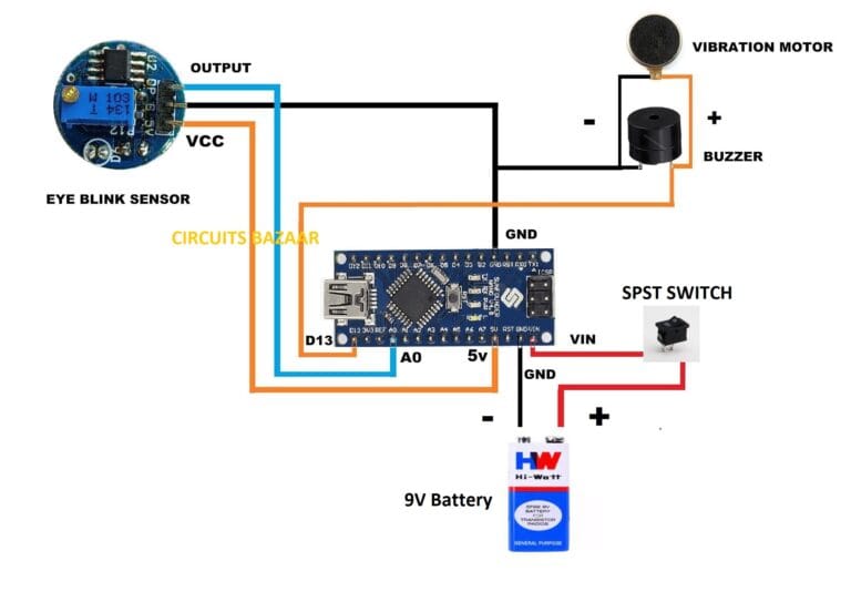 ANTI SLEEP ALARM PROJECT USING EYE BLINK SENSOR & ARDUINO - Circuits Bazaar